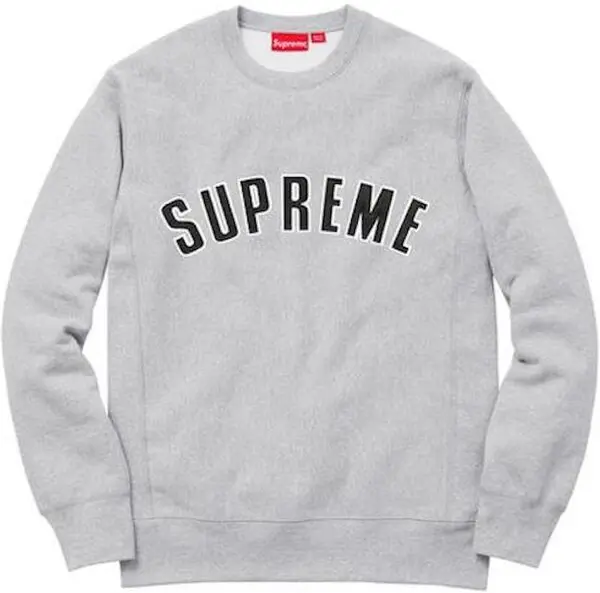 Supreme Arc Logo Crewneck Sweatshirt - Heather Grey | Editorialist